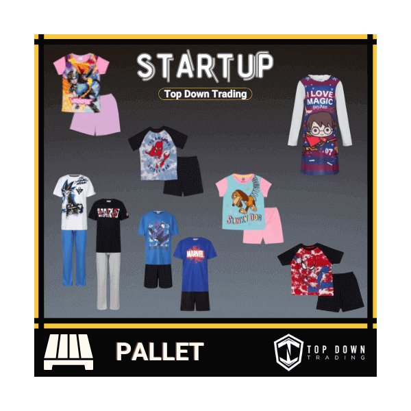 Disney & Marvel Kids Pyjamas: 800 Set Wholesale Pallet